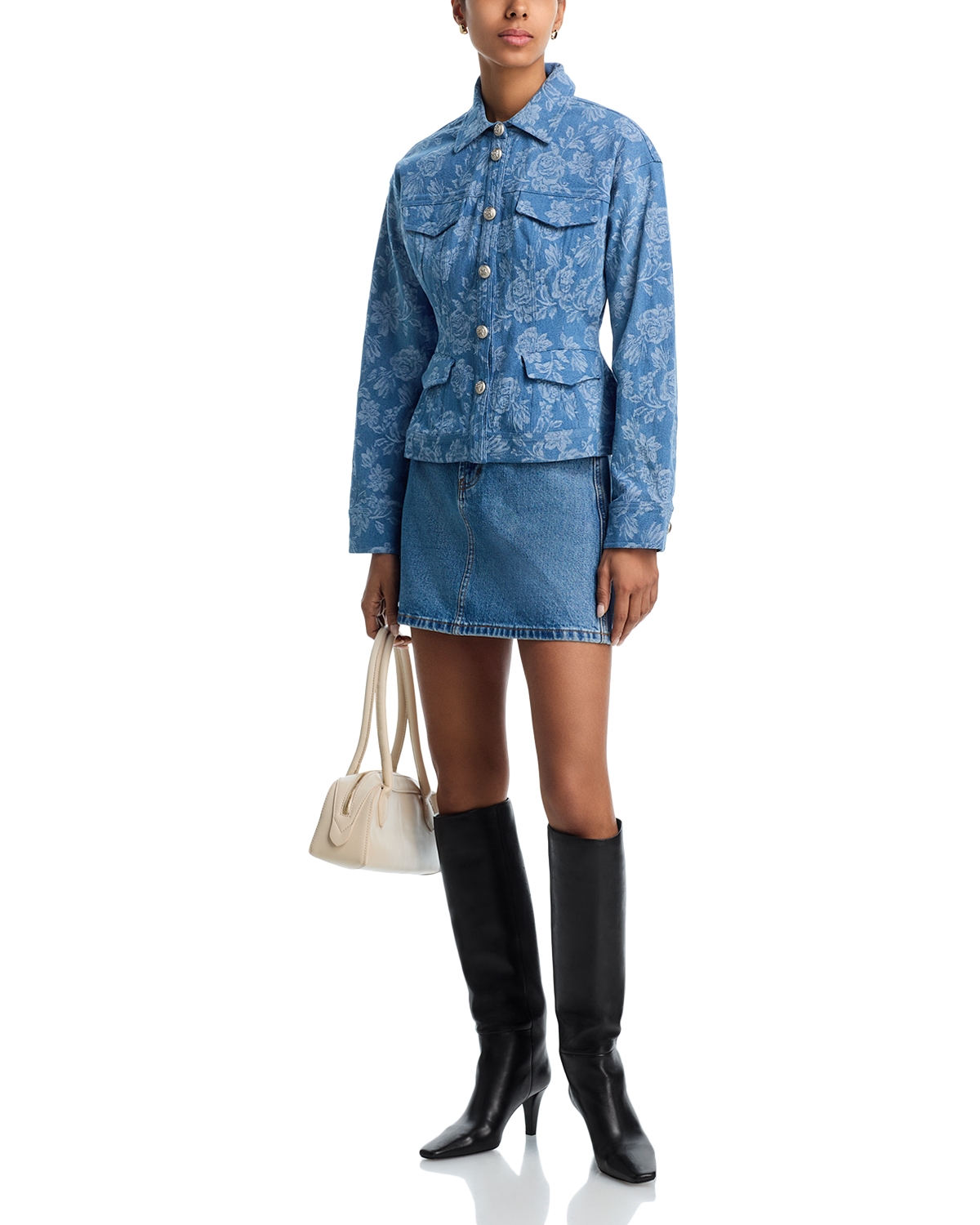 AQUA Denim Jacquard Jacket
